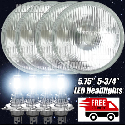 Fit Mercedes-Benz 380SL 450SL 560SL 4PCS 5.75" Round LED Headlights Hi ...
