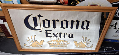 Large CORONA EXTRA Bar Beer Glass Mirror Sign 51.5" X 33.5" Barton Beer ...