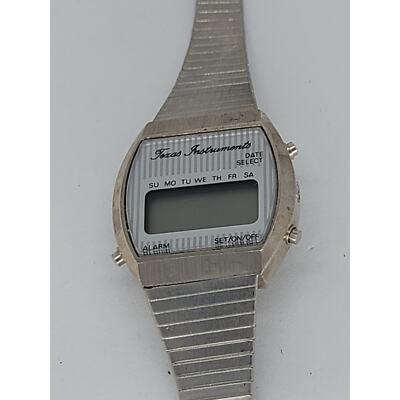 Nice Collectable Texas Instruments Digital Alarm Stainless Steel Watch ...