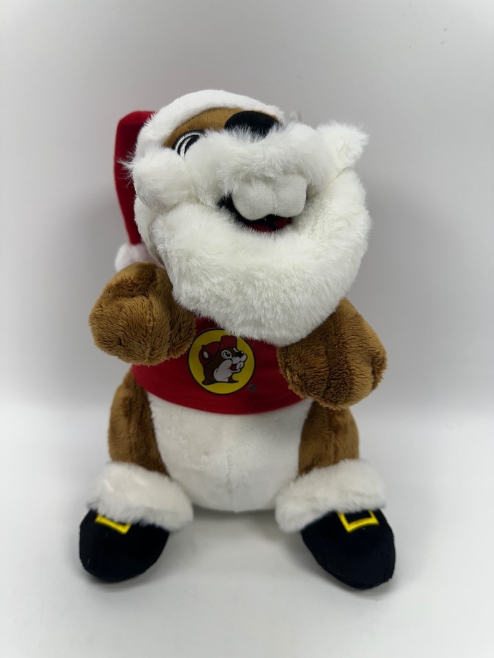 NWT Buc-ee's Santa Beaver Holiday Christmas Hat 10" Plush Stuffed ...