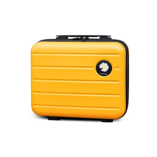 16" Large Hard Shell Cosmetic Makeup Travel Case Women Girl Yellow with ...