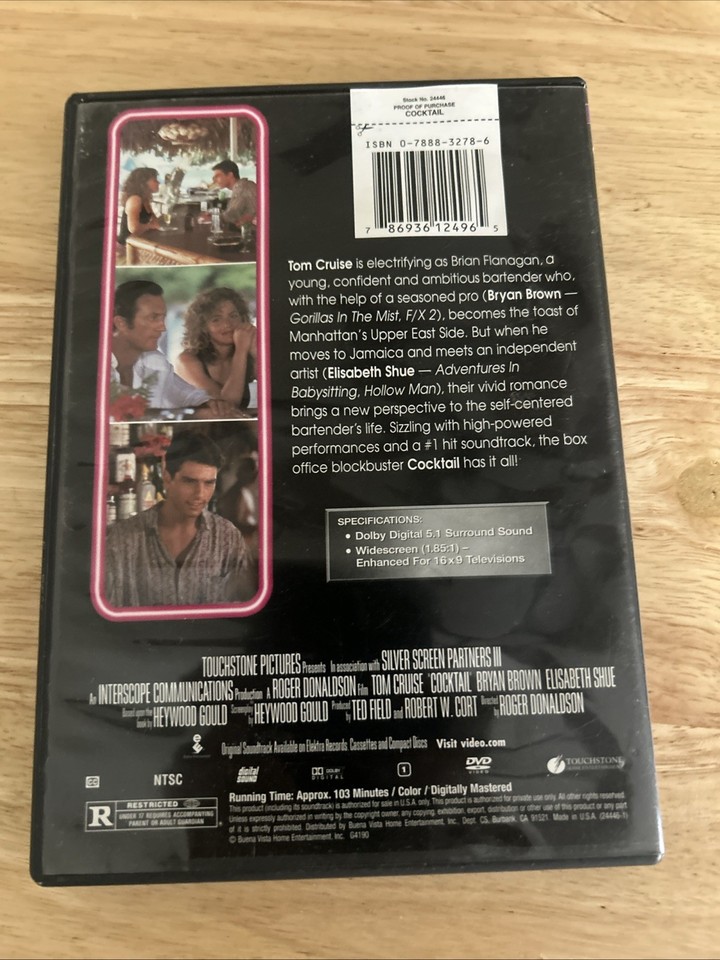 Cocktail (DVD) Tom Cruise CLASSIC ENTERTAINING MOVIE 786936124965| eBay