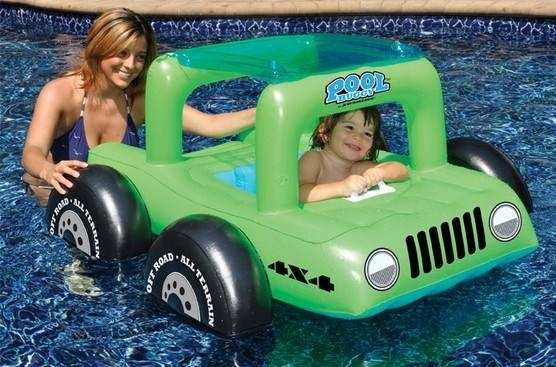 Toddler Pool Buggy Float Seat Inflatable Car Canopy Toddlers SUV Jeep ...