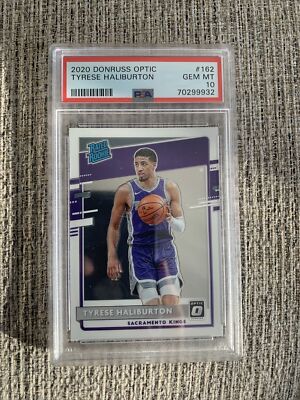 TYRESE HALIBURTON 2020-21 DONRUSS OPTIC RATED ROOKIE #162 PSA 10 GEM ...