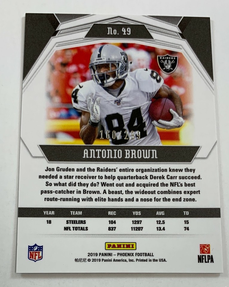 2019 Panini Phoenix #49 Antonio Brown Red Parallel 160/299 PF2 | eBay