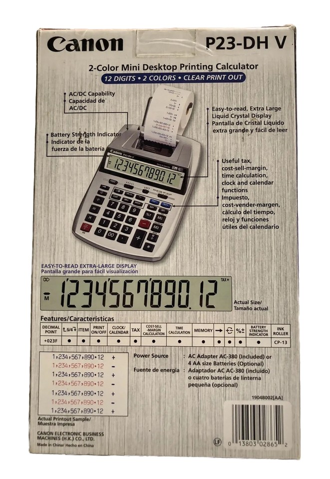 Canon P23-DHV Printing Calculator | eBay