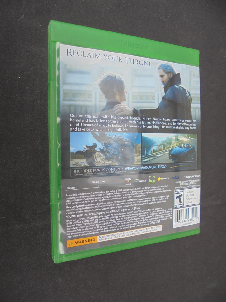 Final Fantasy XV (Xbox One, 2016) CIB Day One Edition | eBay