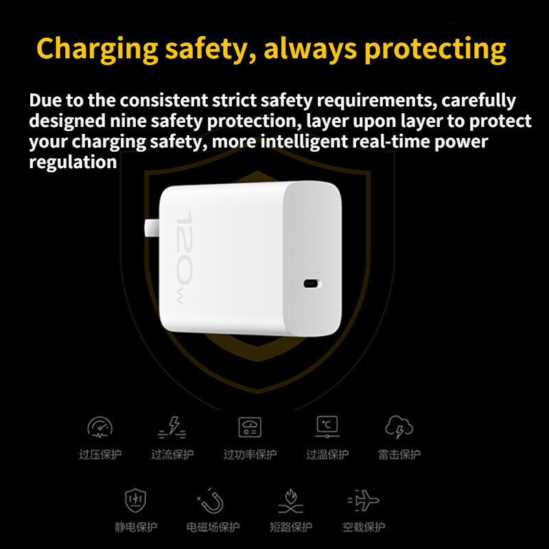 100% Original iQOO 120W Flash Charger Vivo iQOO 9Pro 8 7 Type-C 120W ...