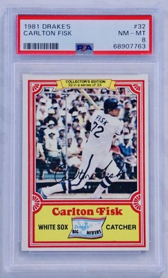 1981 Drake’s Carlton Fisk #32 PSA 8 NM-MT HOF Boston Red Sox | eBay