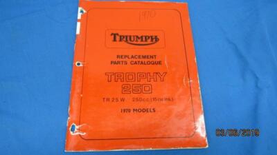 Triumph Replacement Parts Catalogue for 1970 Trophy 250cc Motorcycles ...