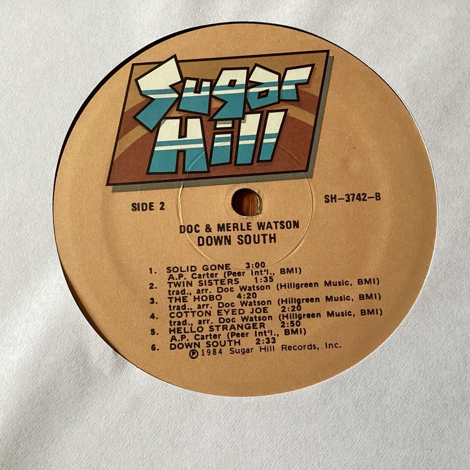 Doc&Merle Watson Vinyl "Down South" 1984 SH-3472 VG++/VG++ | eBay