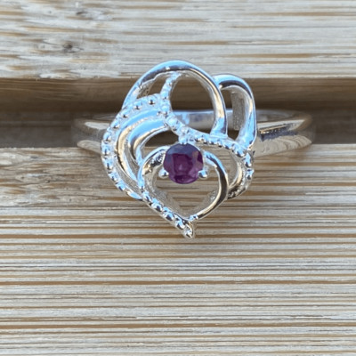 STS Sterling Silver 925 Amethyst Stone Ring. Size 6. EUC! | eBay