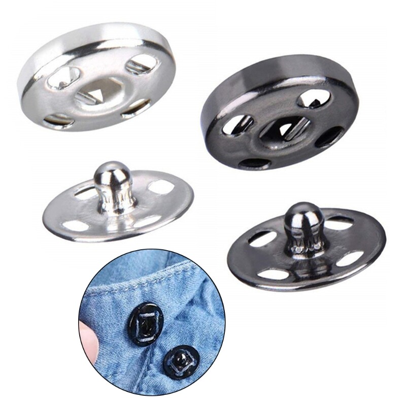 200 Sets Sew-on Snap Buttons Metal Snap Fastener Buttons Press Button ...