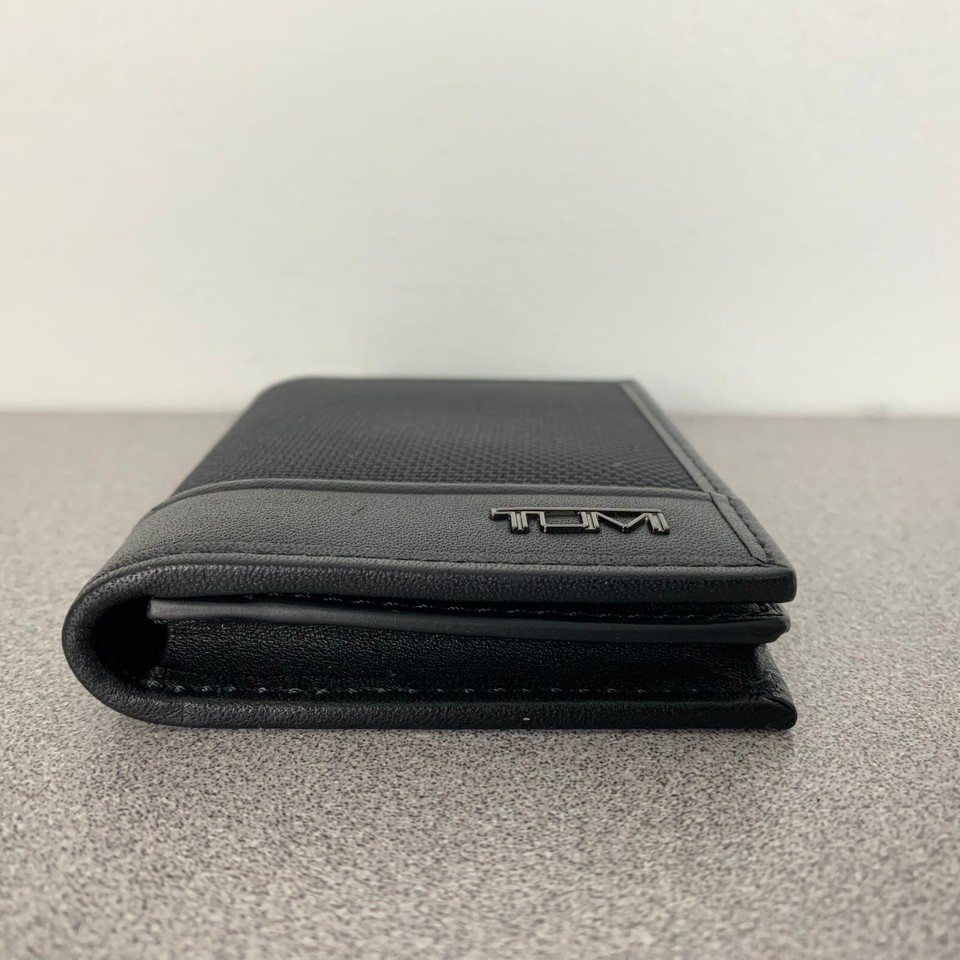 Tumi Gusseted Card Case Black Card Holder with ID Card Slot | eBay