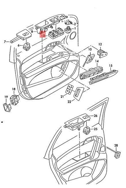 Genuine AUDI Switch for Electric Window Regulator 4F0959851F5PR for ...