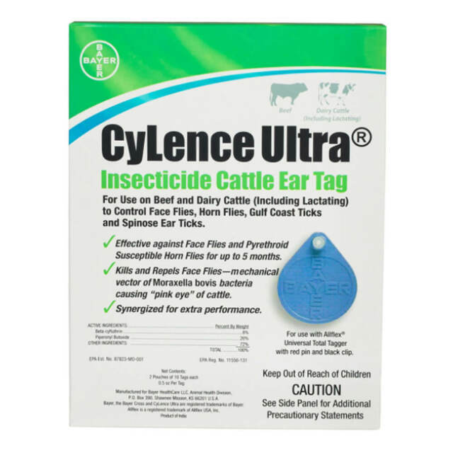 Bayer Animal Health CyLence Ultra Ear Tags 20s 724089006202 for sale ...