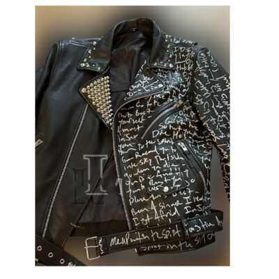 Handmade Women Black Half Studded & Half Hand Painted Genuine Leather ...