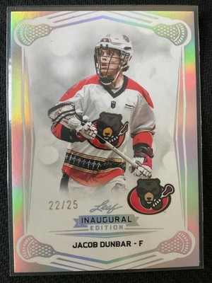 Jacob Dunbar 2025 Leaf National Lacrosse League NLL Silver Card #22/25 ...