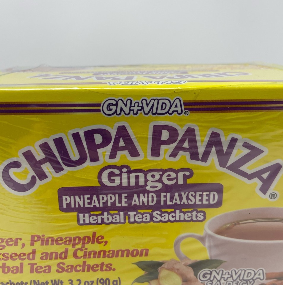 GN+Vida CHUPA PANZA Ginger, Pineapple, Flaxseed & Cinnamon Herbal Tea ...