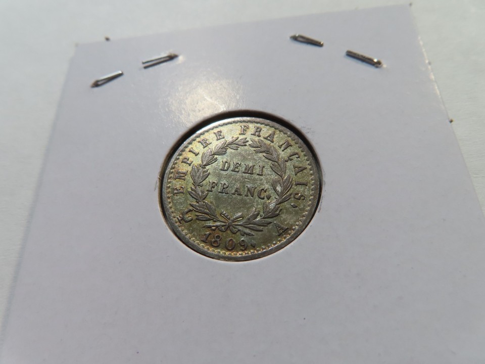 A88 France Napoleon 1809-A Silver 1/2 Franc Choice AU Rainbow Toning | eBay