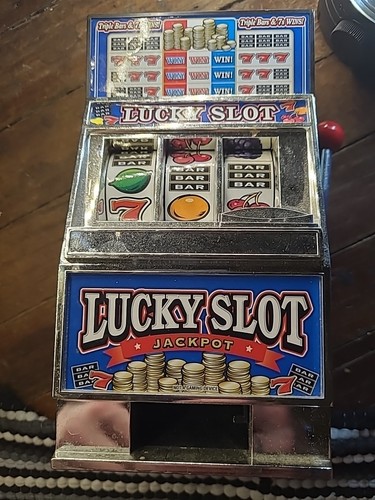 Lucky Slot Machine Bank Casino Wide Spinning Reels Jackpot Rig It In ...