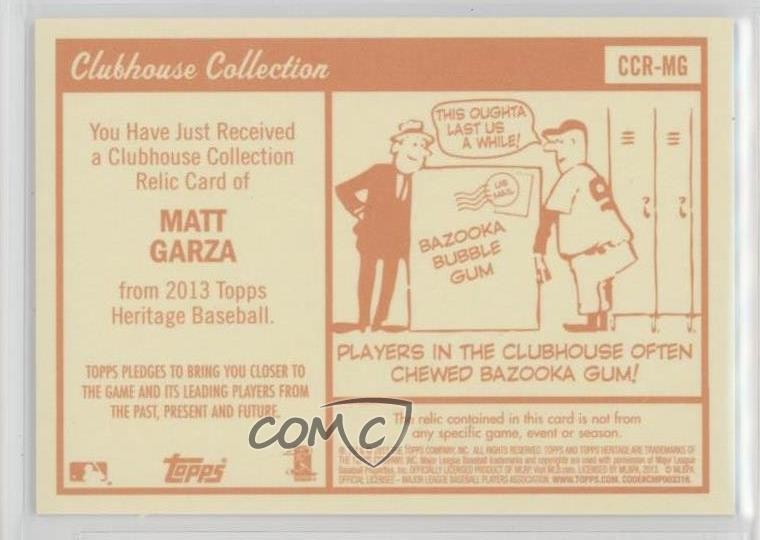 2013 Topps Heritage Clubhouse Collection Relics Matt Garza #CCR-MG | eBay