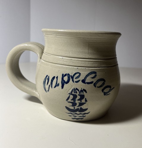 Williamsburg Pottery Mug Cape Cod Stoneware Hand Crafted Schooner ...