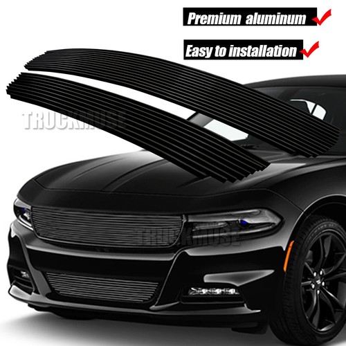 Front Black Billet Grille For 2015-2018 Dodge Charger/19 Charger SXT ...