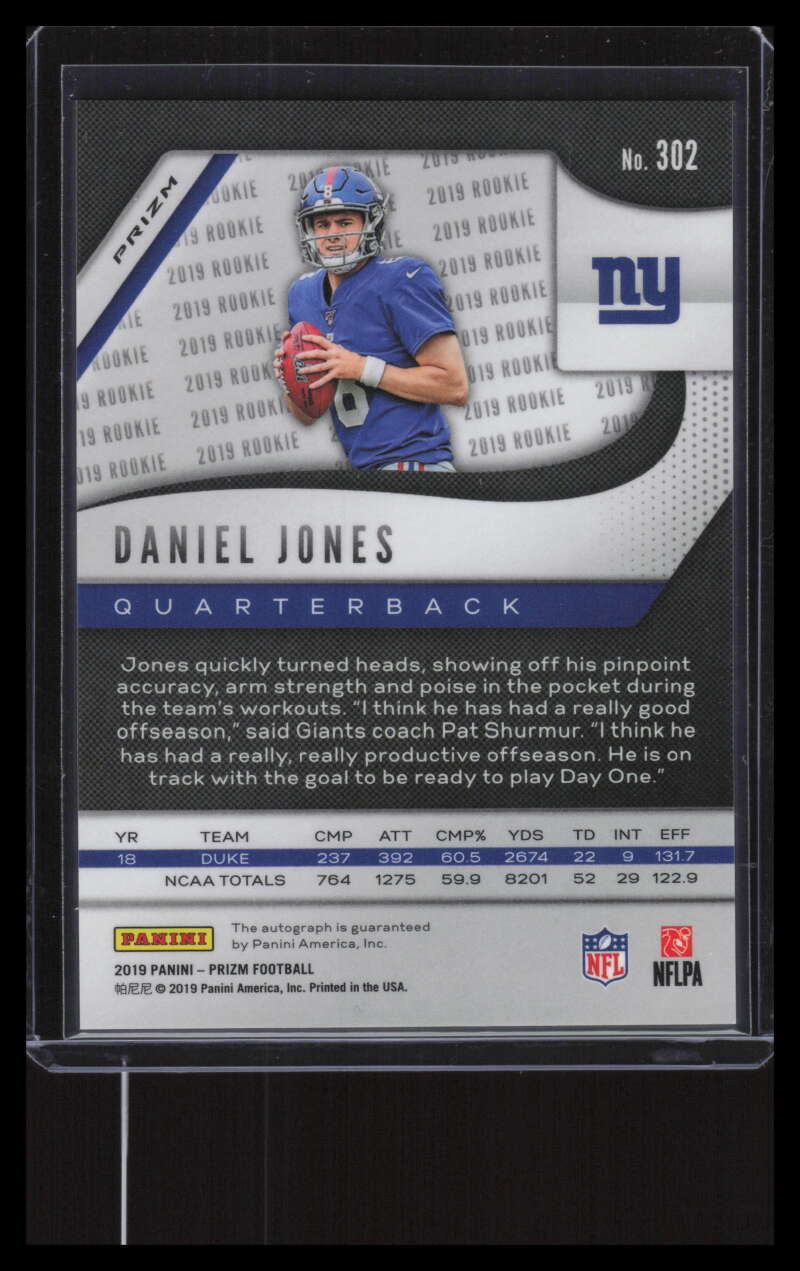 2019 Panini Prizm Rookie Autographs 302 Daniel Jones Rookie Auto | eBay