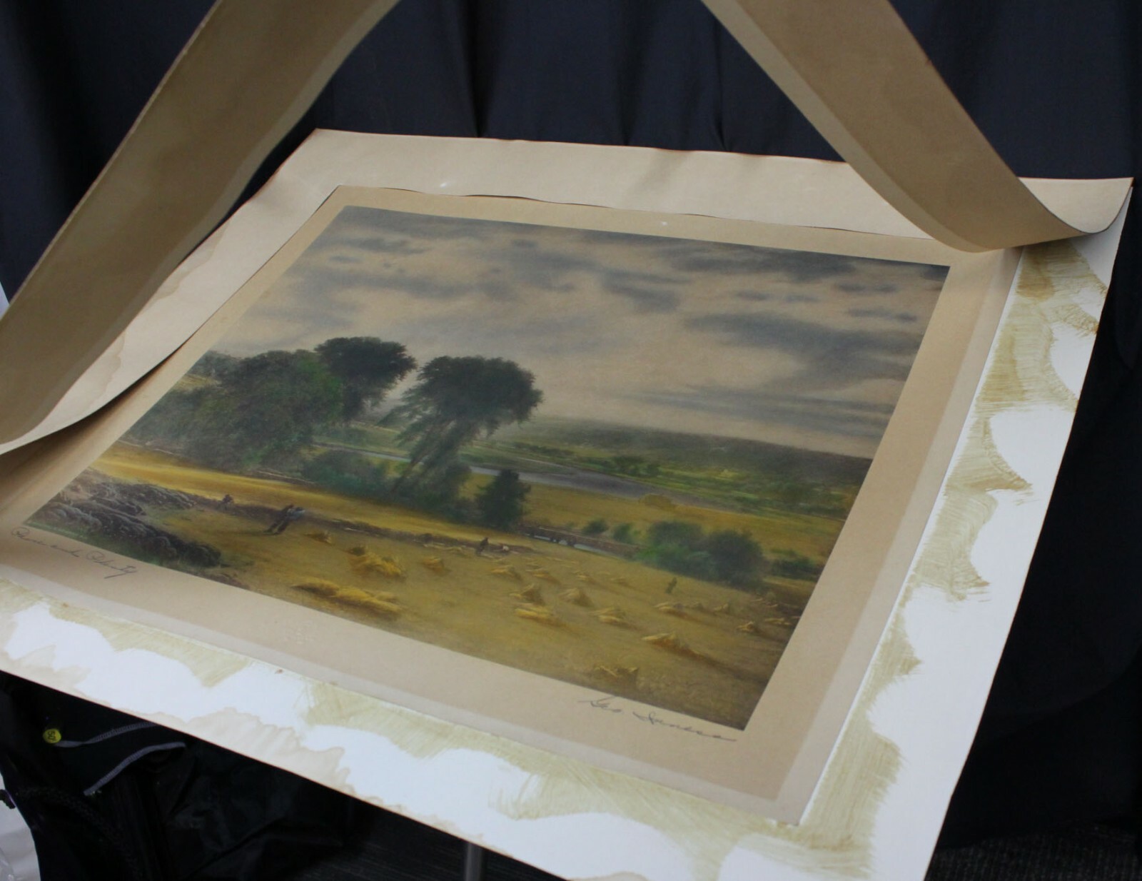 Vtg George Inness Wall Art Print Signed Peace and Plenty Very Old ...