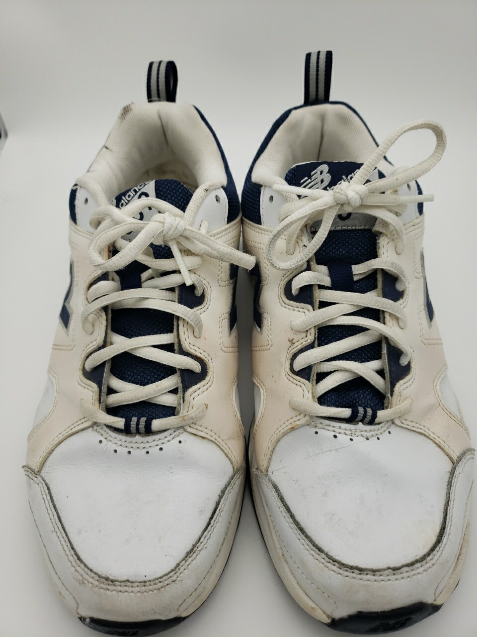 NEW BALANCE 609 MEN'S WHITE NAVY LOGO ACCENTS SIZE 9 M - Gem