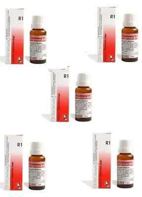 Dr Reckeweg R1 Inflammation Drops 22ml x5 Cold Fever Sore Throat Relief ...