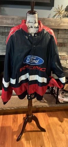 Vintage Ford Racing Jacket Men XXL Bomber Racing Champions Nascar ...