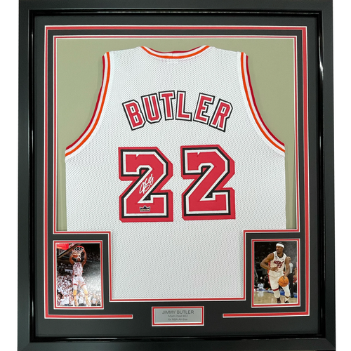 Framed Facsimile Autographed Jimmy Butler 33x42 White Reprint Laser ...