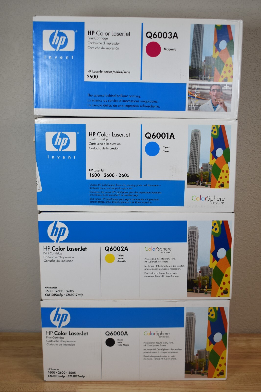 Lot of 4 HP Color LaserJet Q6000A Q6001A Q6002A Q6003A Black Yellow ...