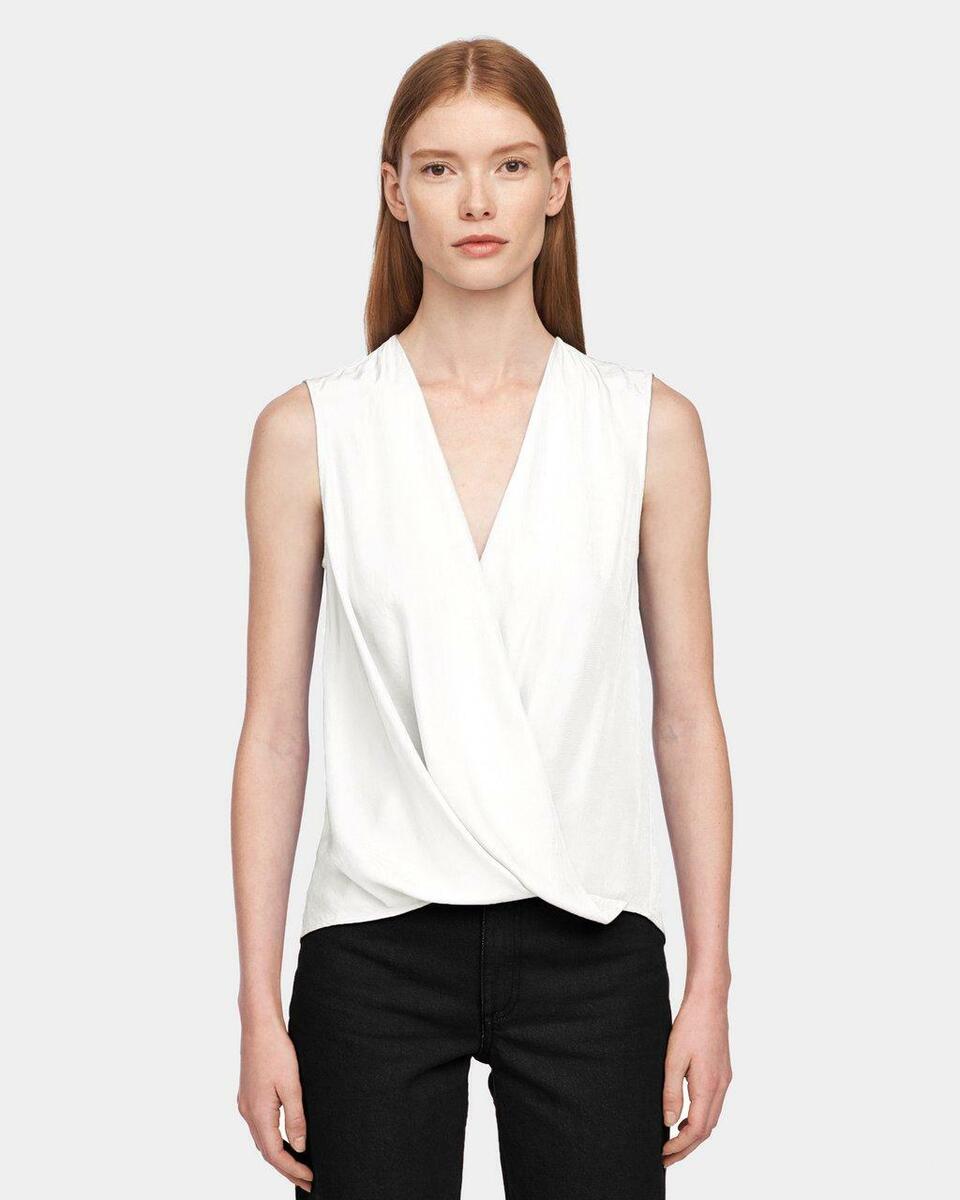 RAG & BONE White Ivory 100% Silk VICTOR Faux Wrap Draped RAG & BONE White Ivory 100% Silk VICTOR Faux Wrap Draped