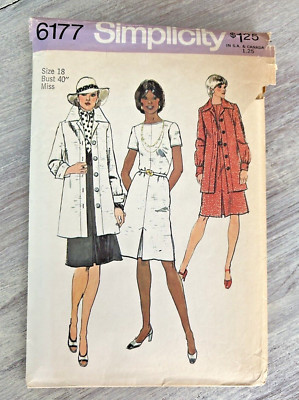Vtg Simplicity Pattern 6177 Ladies Dress & Jacket Sz 18 Complete | eBay