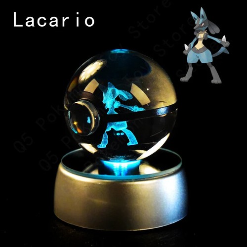 POKEMON 3D CRYSTAL BALL, WITH LED LIGHT BASE, Beautiful to make a gift ...