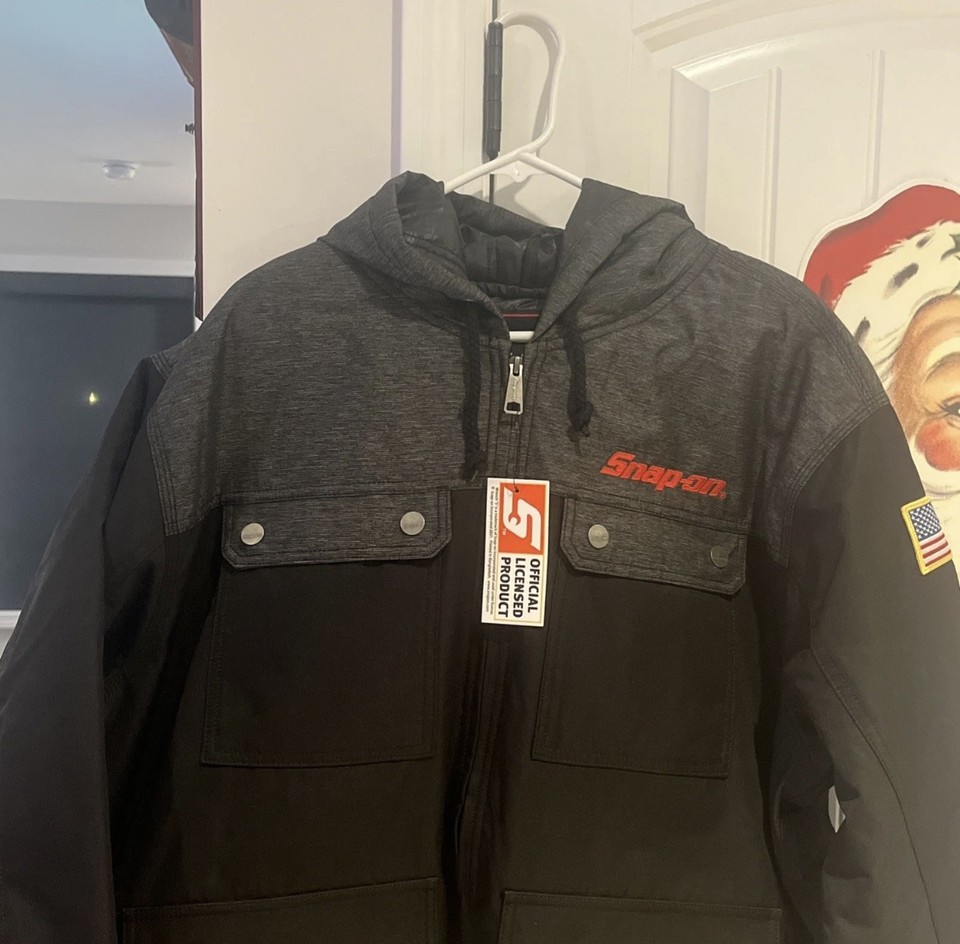 NEW Snap On Tools Lined Heavy 100th Anniversary Hooded Coat Jacket Mens ...