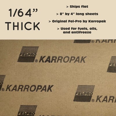 8”x4”x1/64" Fel-Pro Gasket Maker Material Sheet Seal Water Oil ...
