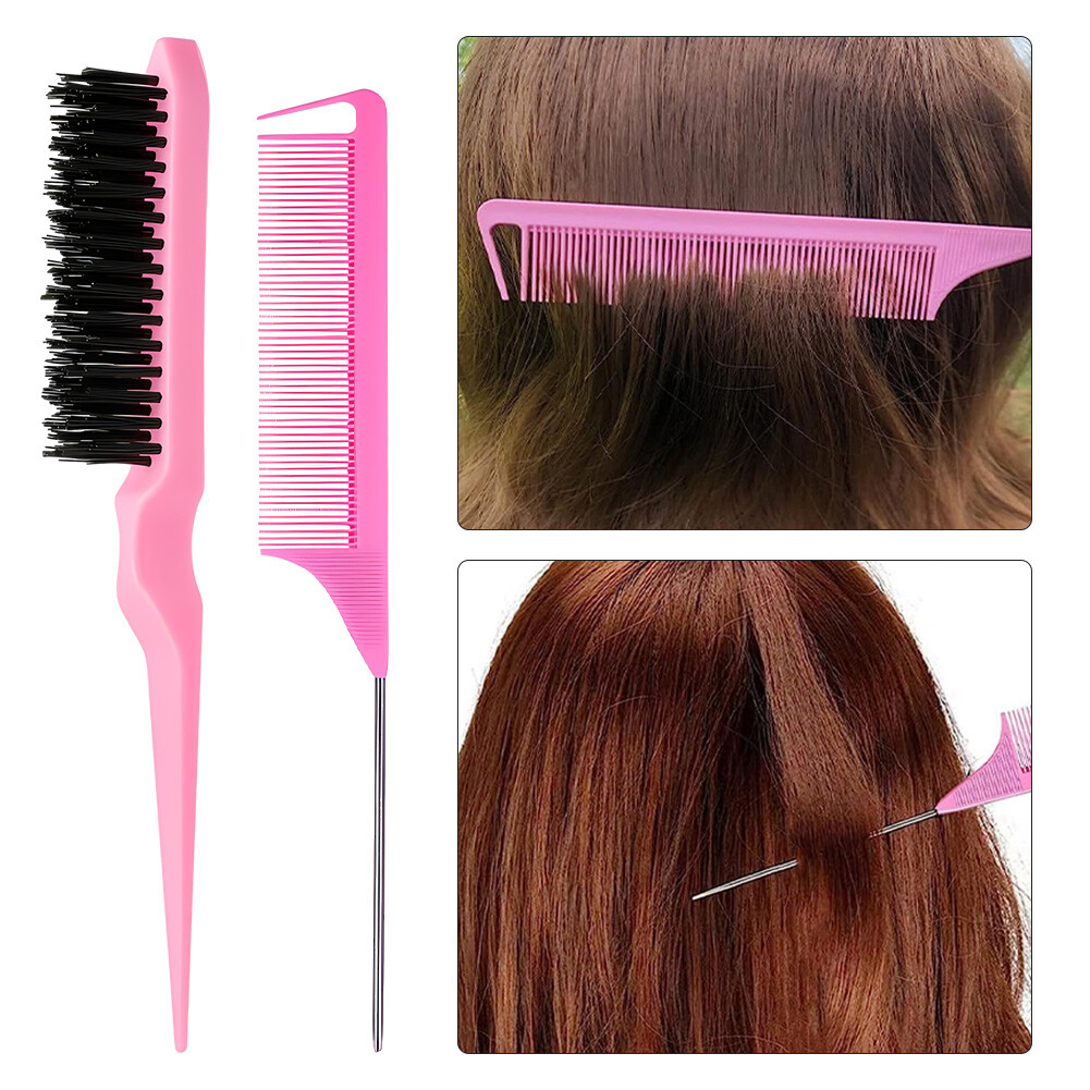 5pcs Teasing Professional Plastic Slick Brush Set Pin Tail Comb Hair ...