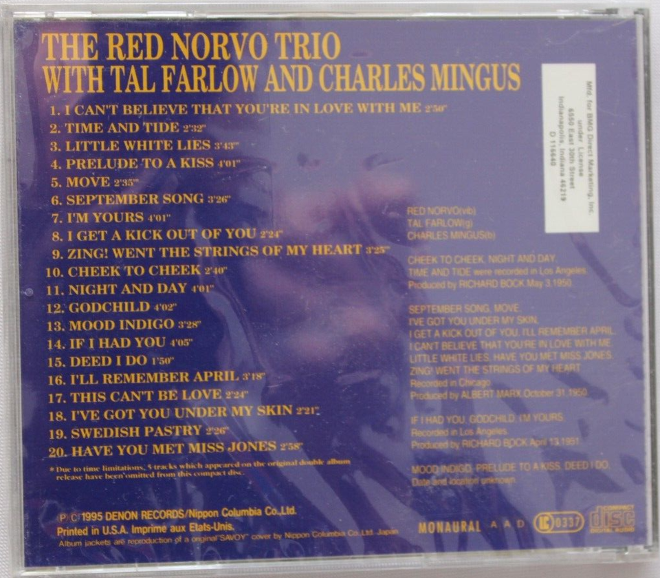 THE RED NORVO TRIO - THE SAVOY SESSIONS CD[NEW SEALED] JAZZ | eBay
