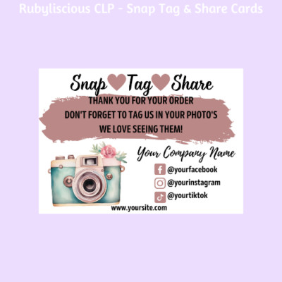 Snap Tag & Share Cards - Personalised - A6 - FREE POST | eBay UK