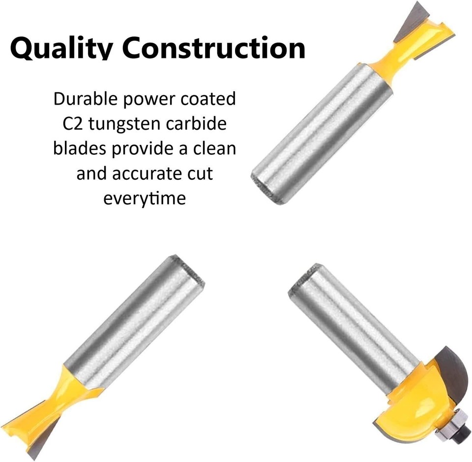 35-Piece Tungsten Carbide Router Bits Set with Sealed Bearings in ...