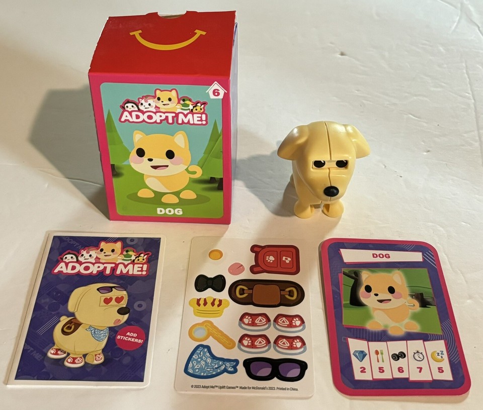 Lot (5) McDonald’s Adopt Me 5/6 Happy Meal Toys New w/Stickers/Cards ...