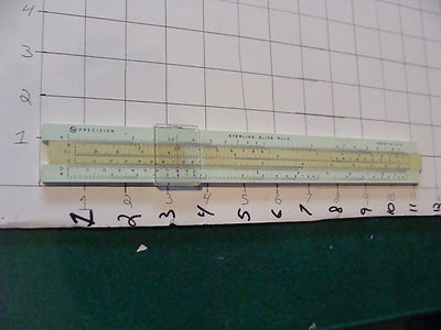 vintage SLIDE RULE: STERLING Plastic sp PRECISION 589 green w/ stained ...