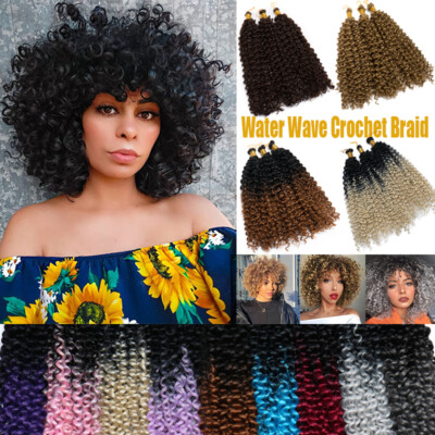 Water Wave Crochet Braids Afro Kinky Curly Hair Extension Deep Weaving ...