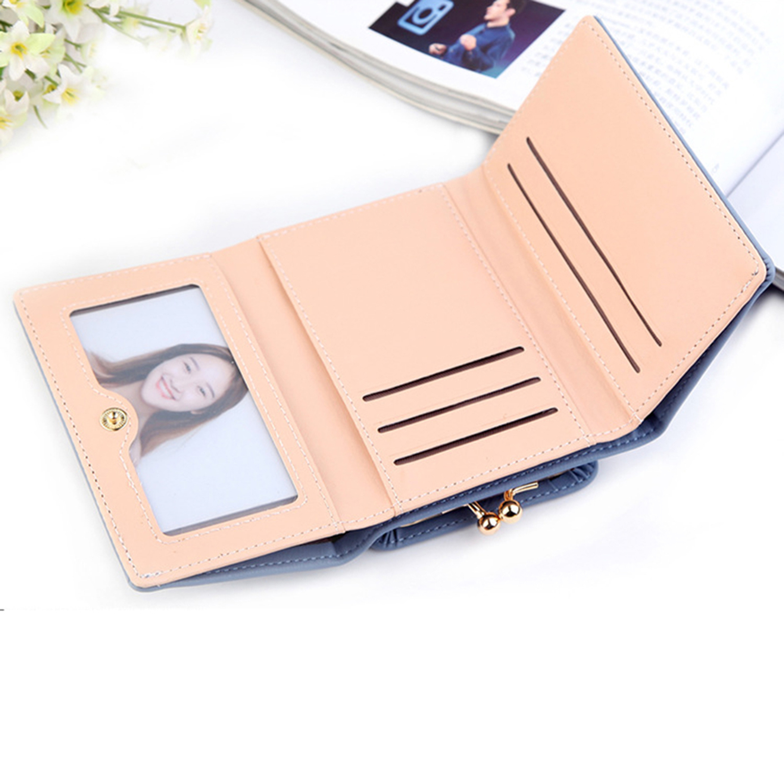 Women Wallet Fashion Portable Women Faux Leather Wallet Solid Color | eBay