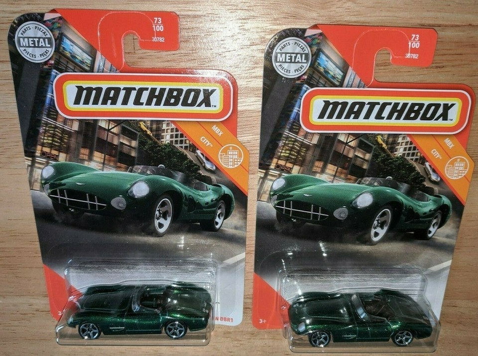 (2) Matchbox 1956 Aston Martin DBR1 GREEN Die-cast - 2020 Matchbox 73/ ...