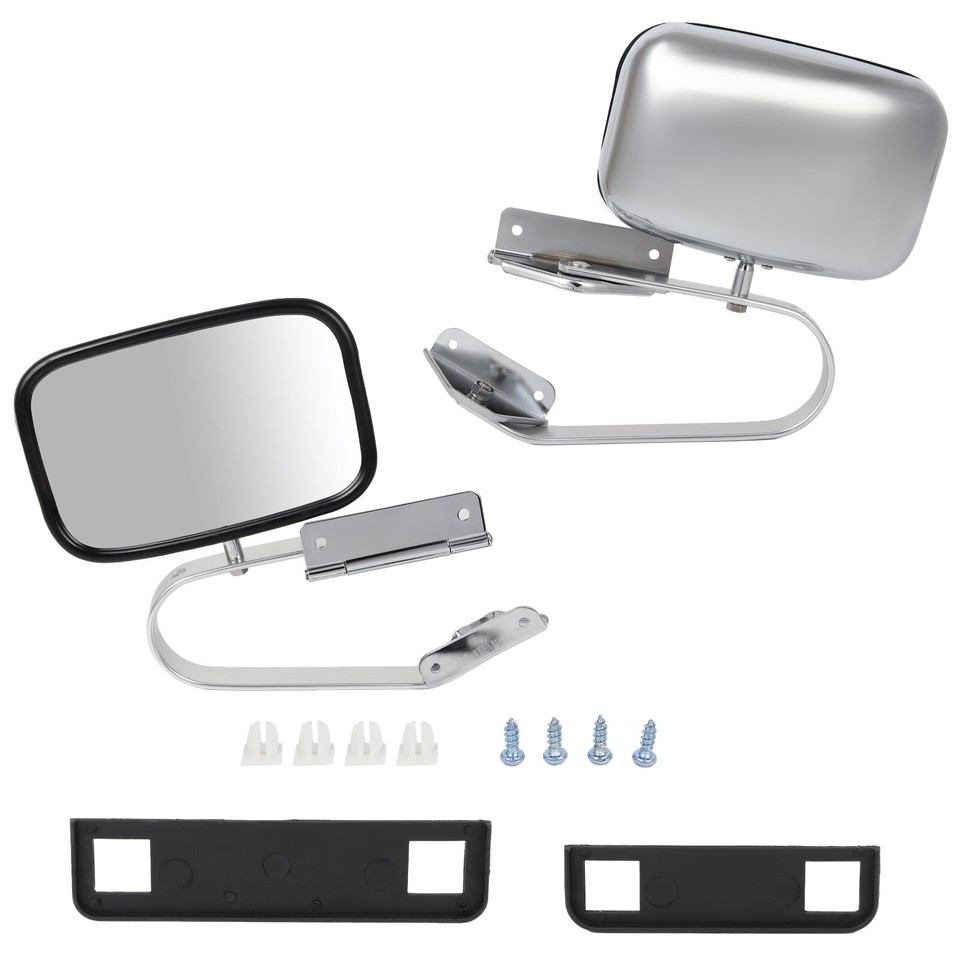 Side View Manual Mirrors Chrome Fits Ford Bronco Explorer F100-350 ...